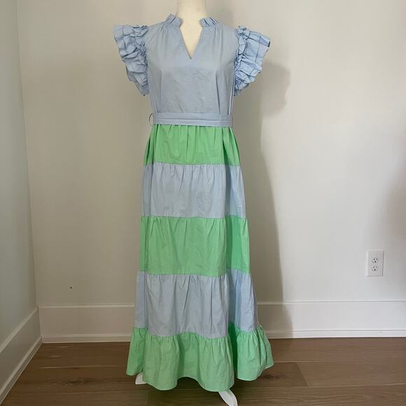 Fantastic Fawn | Dresses | Fantastic Fawn Womens Ruffled Colorblock ...